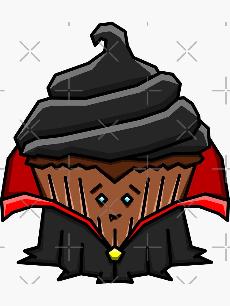"Happy Lil' Vampire Cupcake in Black Cape with Red Lining - Cursed ...