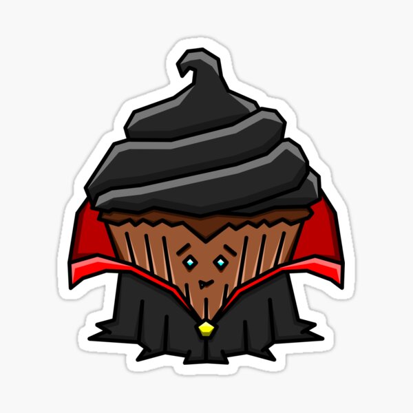 "Happy Lil' Vampire Cupcake in Black Cape with Red Lining - Cursed ...