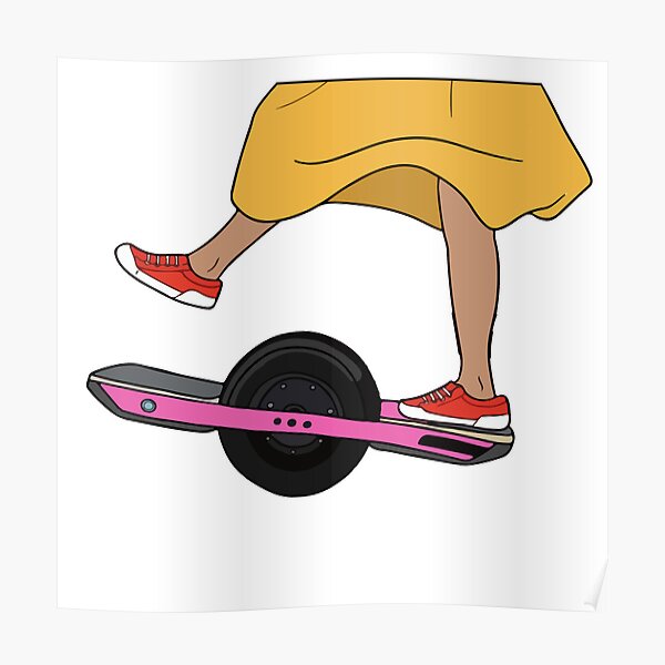 "cute girl ride a onewheel - onewheel artwork " Poster by QUEEN-WIVER ...