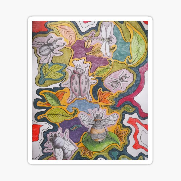 "Chaotic Bugs!" Sticker by ElsieVirgo91 | Redbubble