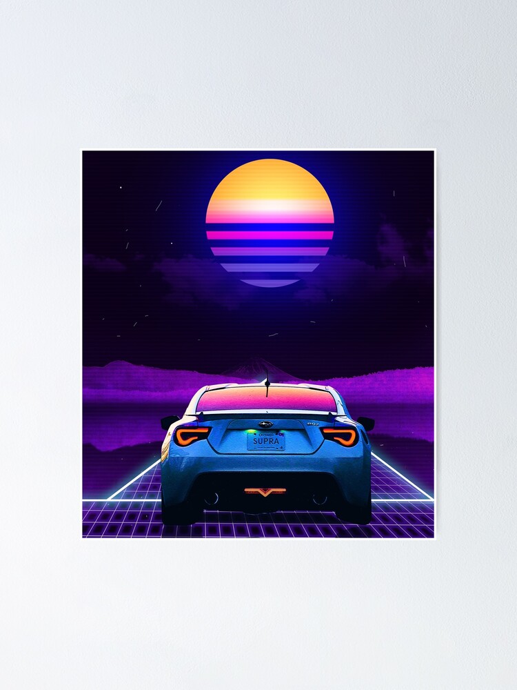 "Toyota Supra Synthwave" Poster by aliigal | Redbubble