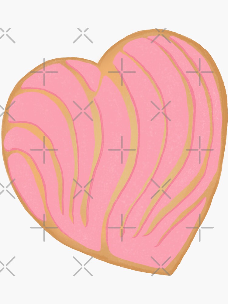 "Concha Heart" Sticker for Sale by artbytoshiandco | Redbubble