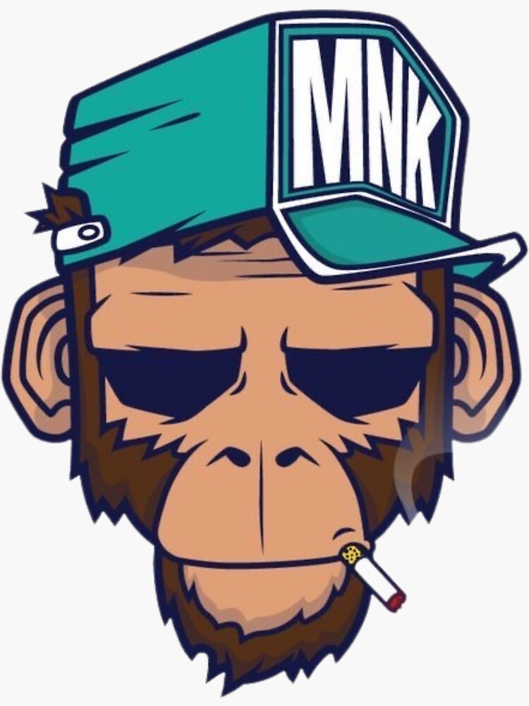 "MNK Smoking (Monkey)" Sticker for Sale by TrendyLuxShop | Redbubble