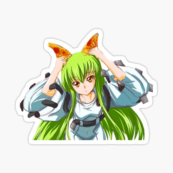 "C.C. with Pizza | Code Geass" Sticker by KyasutoNaito | Redbubble