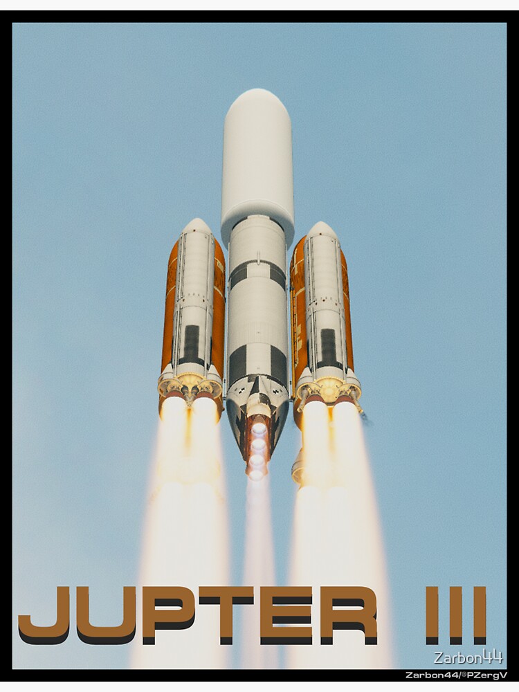 "Jupiter 3 Rocket Poster" Sticker by Zarbon44 | Redbubble