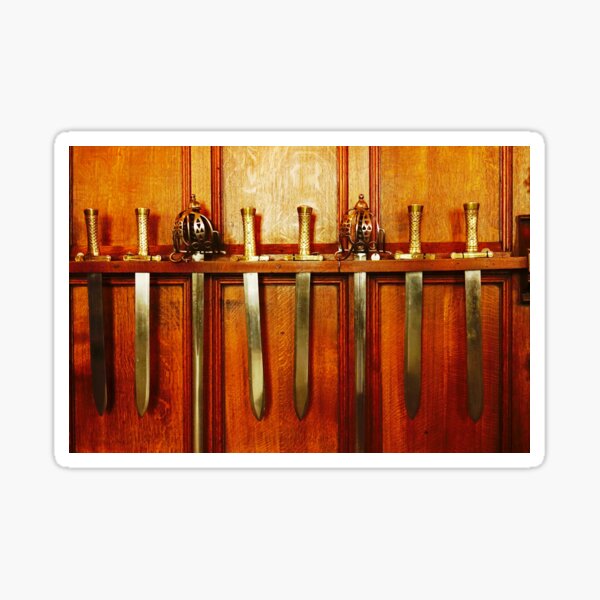 "Gold and silver middle-age swords collection in an armoury | Medieval ...