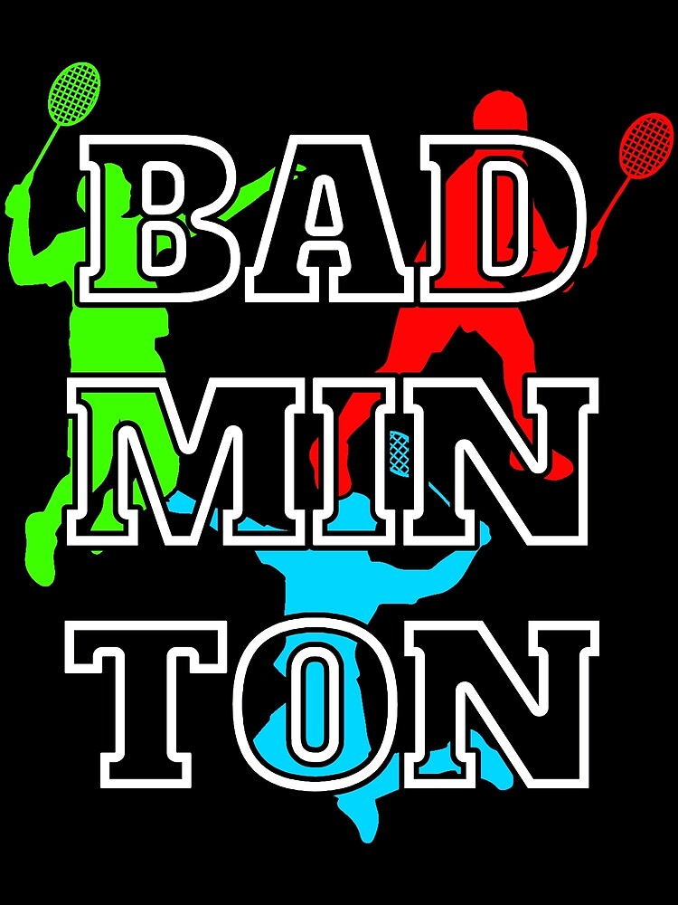 "Badminton lettering and badminton silhouette" Poster for Sale by ...