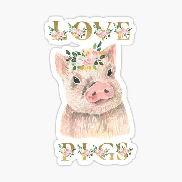 "Love Pigs" Sticker for Sale by PixelKisses | Redbubble