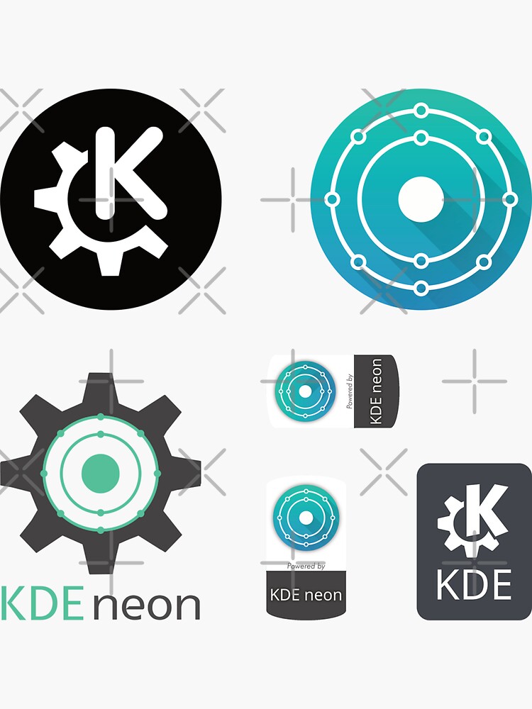 "KDE Neon Linux Sticker Set" Sticker by mythical-design | Redbubble