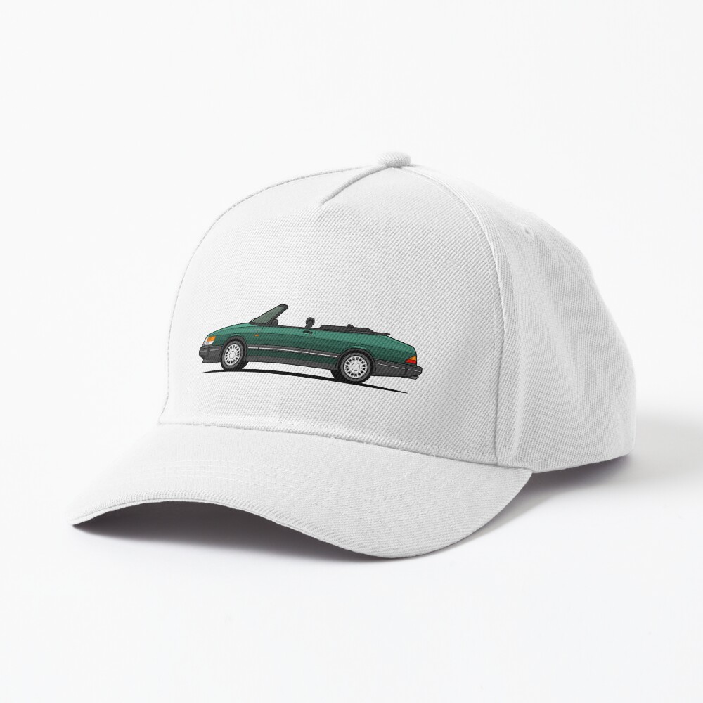 "Saab 900 Turbo convertible Single side view illustration - Green ...