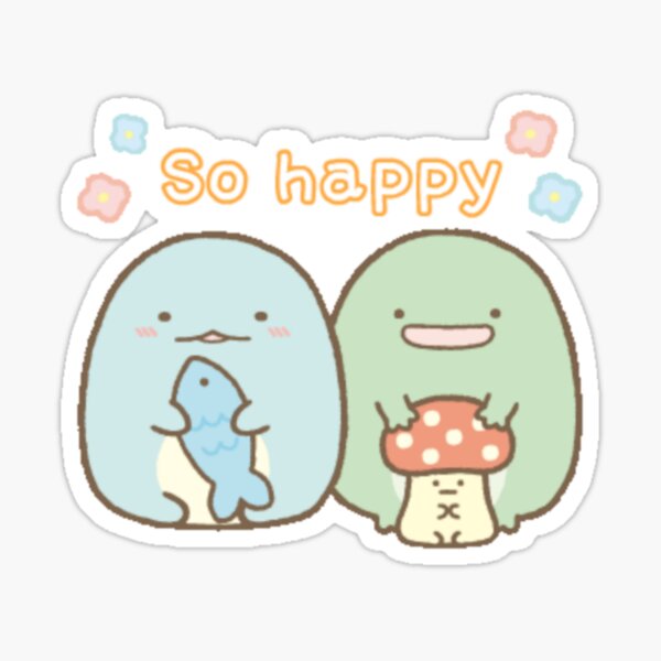 "Sumikko gurashi so happy" Sticker by Gamehamza | Redbubble