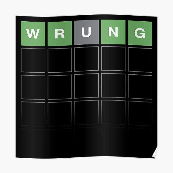 "Wordle - Wrung" Poster for Sale by Store-Designify | Redbubble