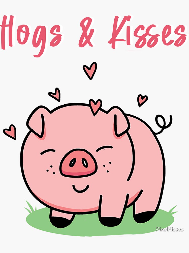 "Hogs & Kisses" Sticker by PixelKisses | Redbubble
