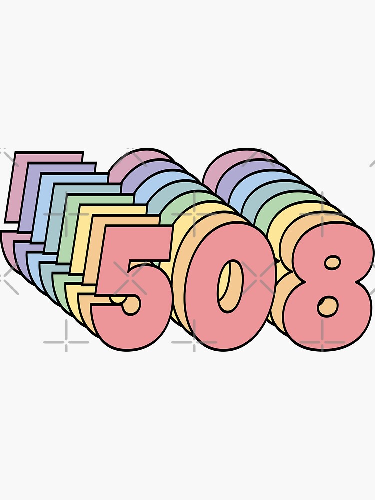 "Cool 508 code area city state country " Sticker by WA-KA-NE | Redbubble