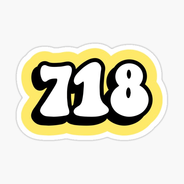 "Cool 718 code area city state country " Sticker for Sale by WA-KA-NE ...
