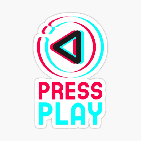 "PRESS PLAY" Sticker for Sale by muamer1 | Redbubble