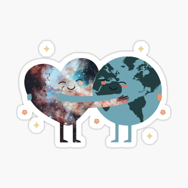 "Hugging space" Sticker by Lauralori | Redbubble