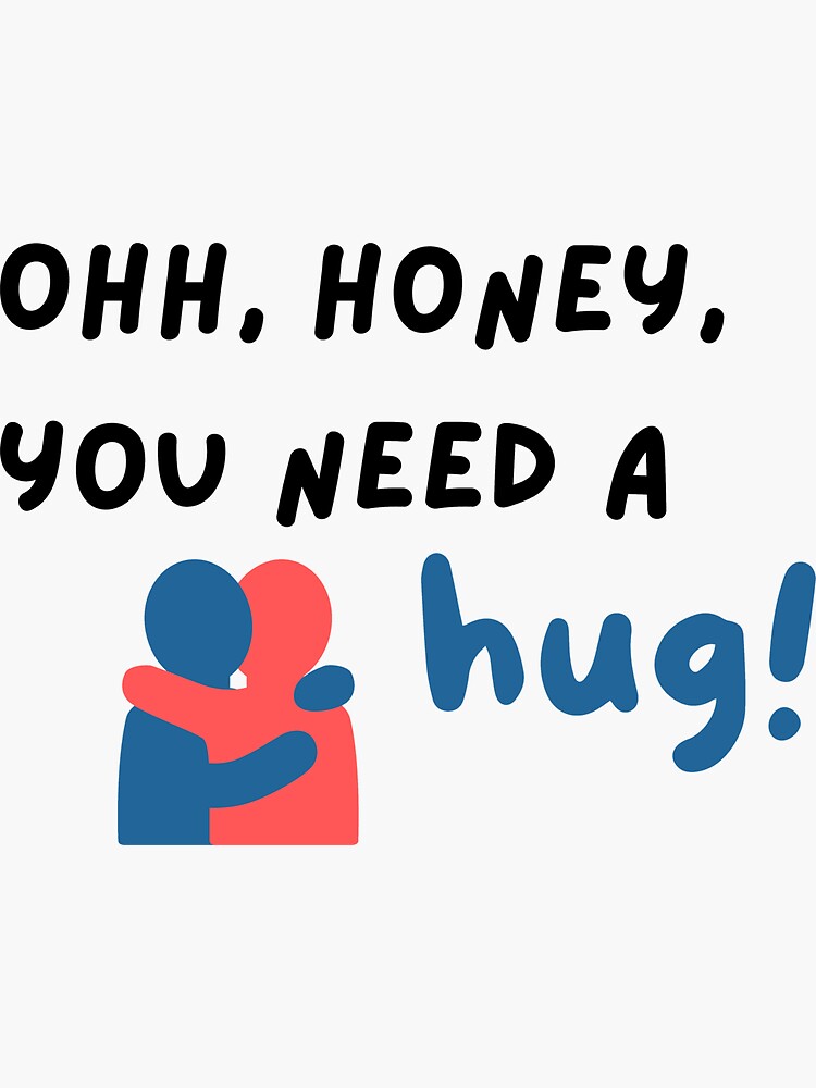 "share love hugs, funny text" Sticker by Yasmin88g | Redbubble