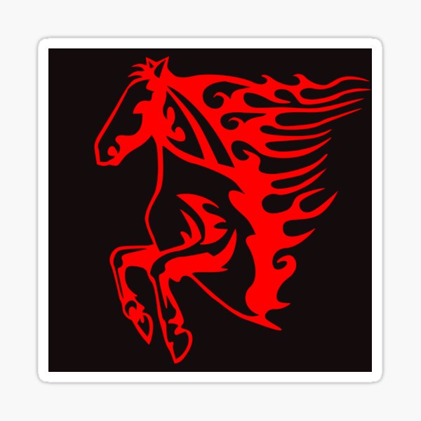 "Red Horse" Sticker for Sale by ForestArt | Redbubble