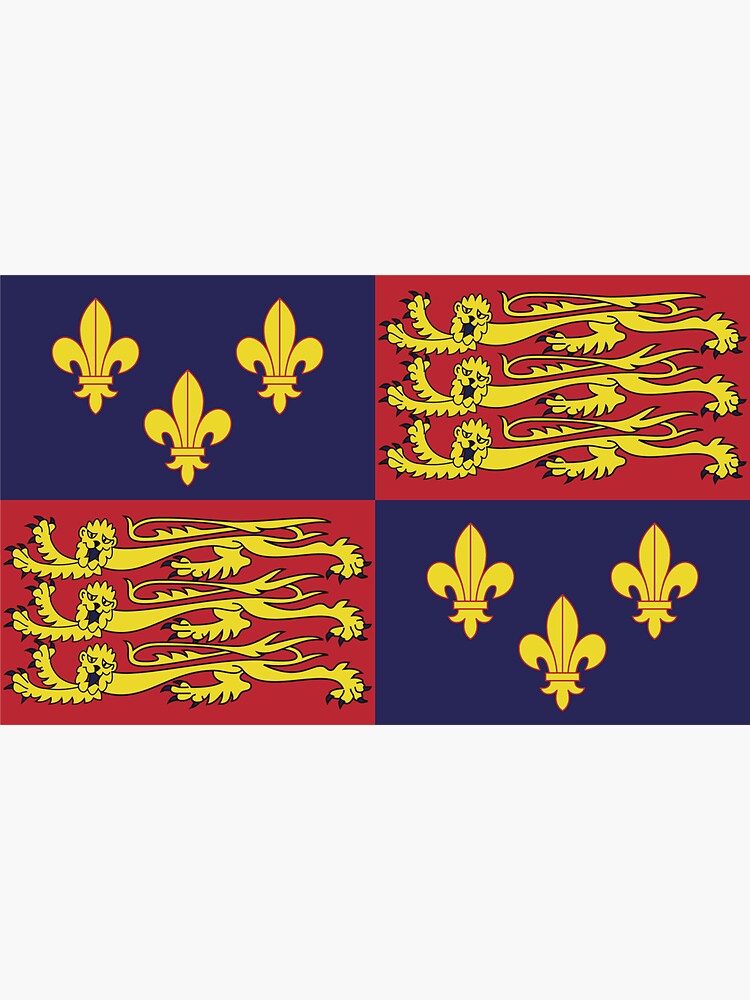 "Royal Standard of England / Medieval Flag / 1406-1603" Sticker for ...