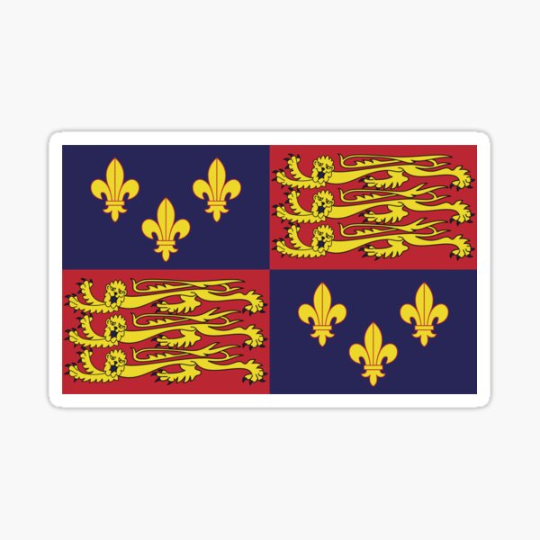 "Royal Standard of England / Medieval Flag / 1406-1603" Sticker for ...