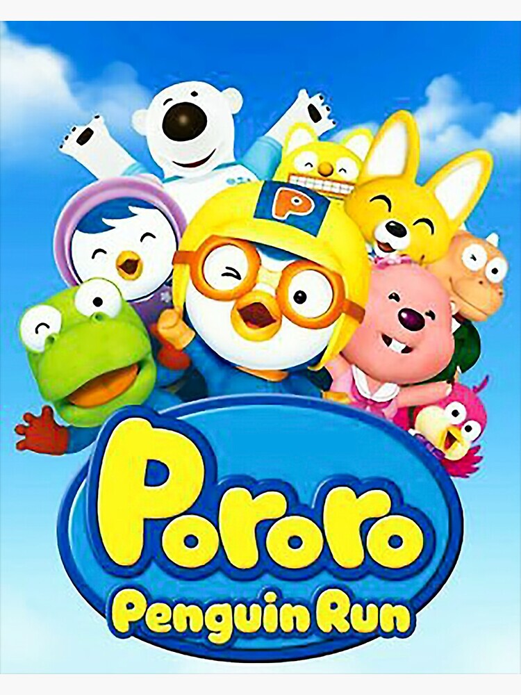 "pororo run Poster" Sticker for Sale by courtneyrollins | Redbubble
