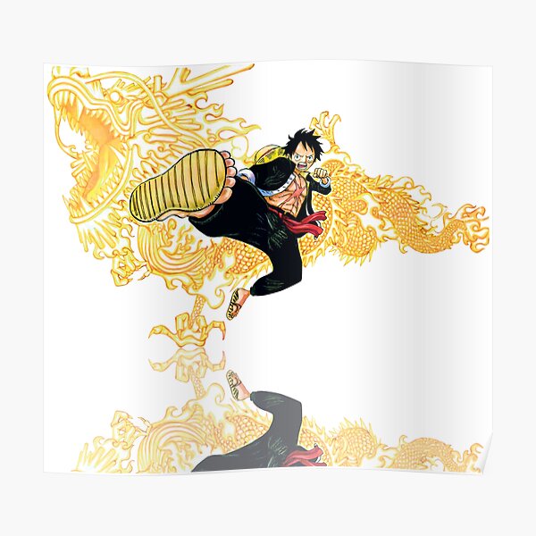 "Cartoon Fire Kick Luffy" Poster for Sale by AndyArtic | Redbubble