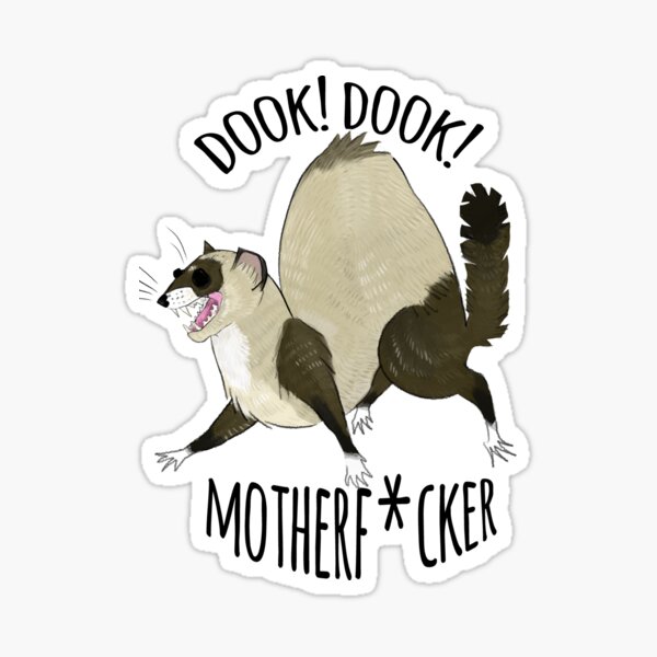 "DOOK! DOOK! sable mitt ferret" Sticker for Sale by Agnogna | Redbubble