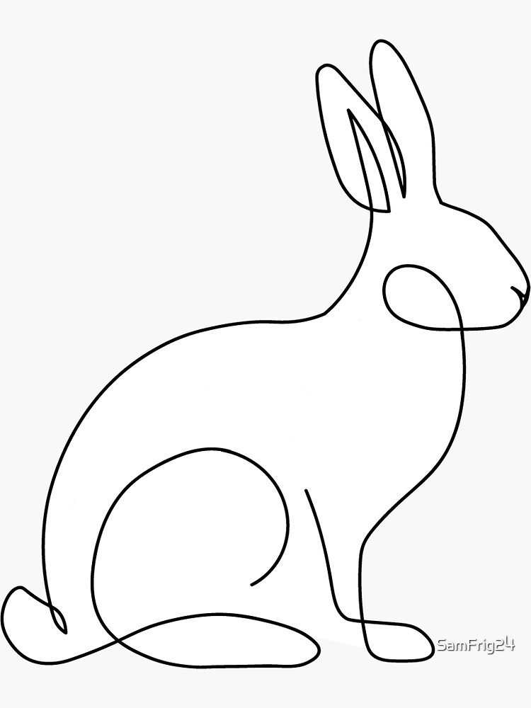 "Rabbit Line Art Drawing" Sticker for Sale by SamFrig24 | Redbubble