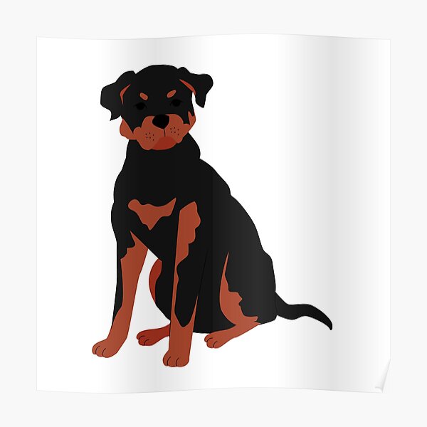 "Rottweiler dog." Poster for Sale by LinaKarolina13 | Redbubble