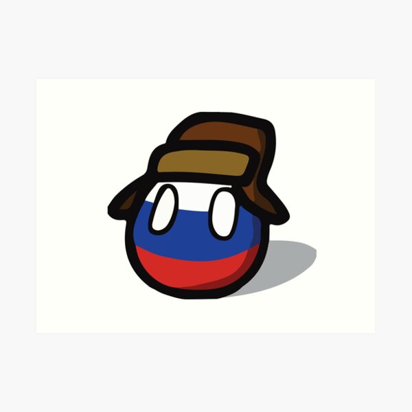 Lámina artística «Russia RussiaBall Polandball memes ruso con sombrero ...