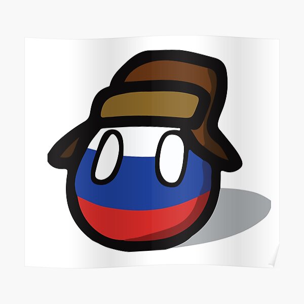 Poster « Russie RussiaBall Polandball memes russe avec chapeau de ...