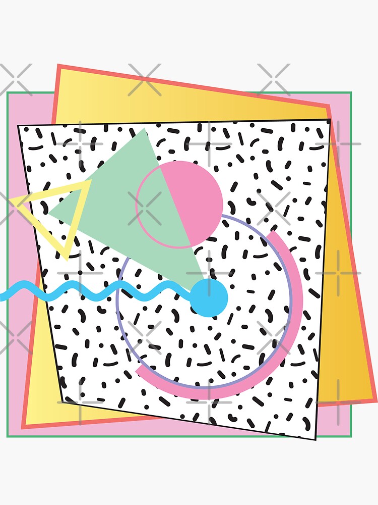 "80s 90s Aesthetic Memphis Style Design by HypeMode" Sticker by ...