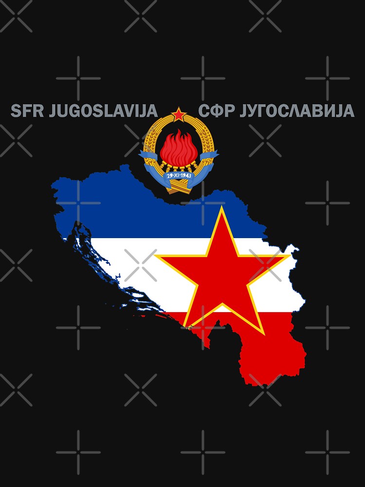 "SFR Yugoslavia - Map - Emblem - Flag" Essential T-Shirt for Sale by ...