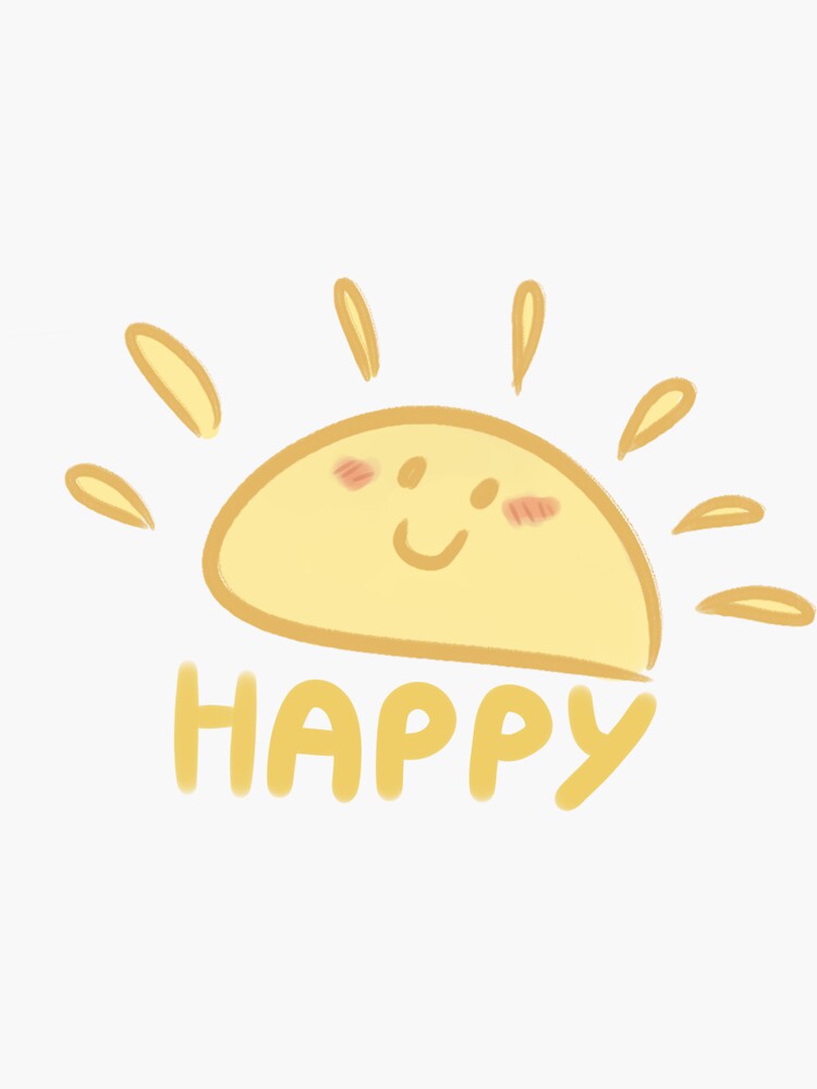"Why sad? Happy!" Sticker by CosmoArts | Redbubble