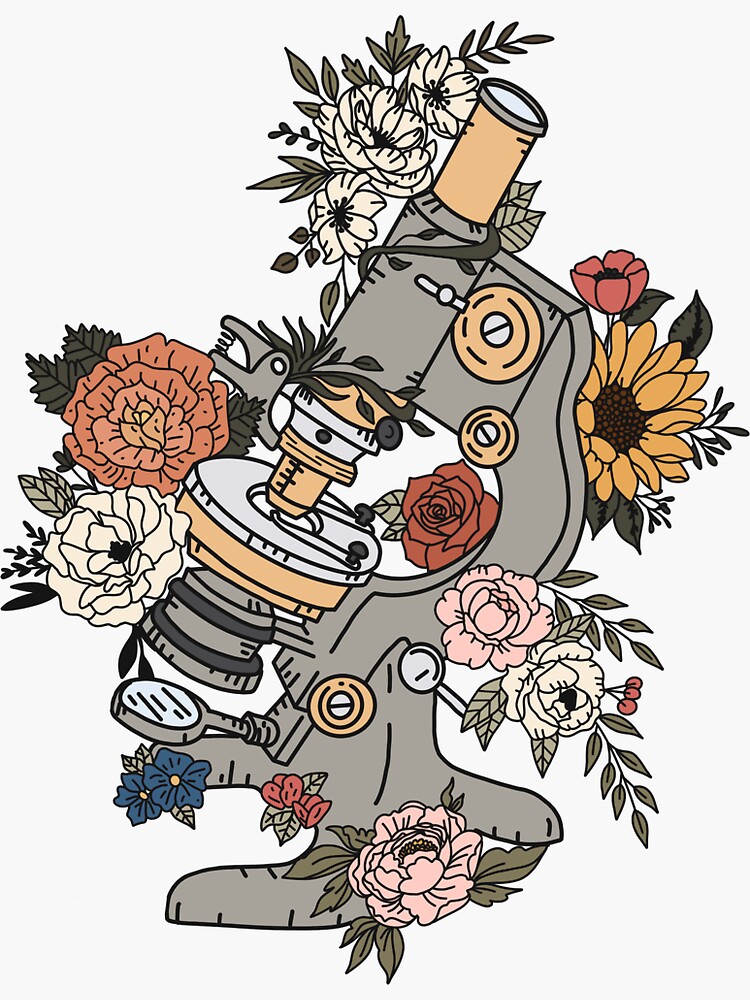 "Microscope floral" Sticker for Sale by maddimarie91 | Redbubble
