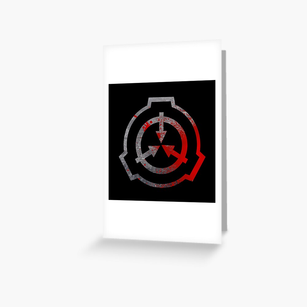 "SCP Foundation Blood Splattered Logo (Metal)" Greeting Card by ...