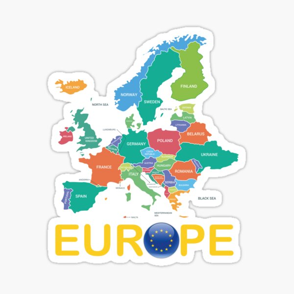 "Europe Map" Sticker for Sale by NiceShirtY | Redbubble