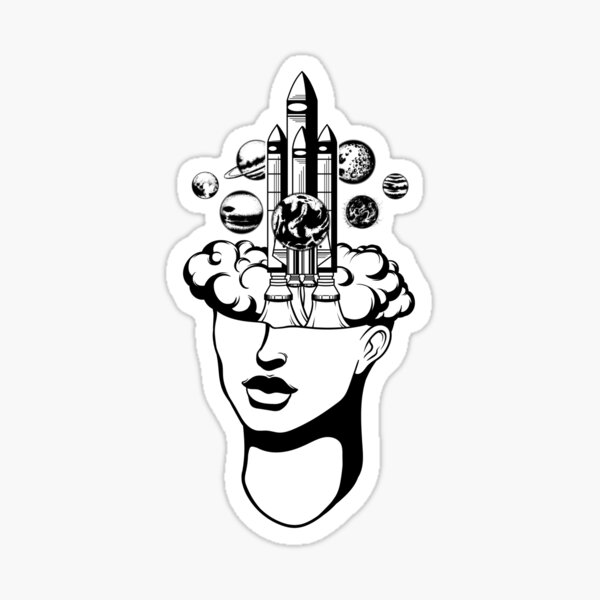 "Esoteric Thoughts" Sticker by Orangegrph | Redbubble