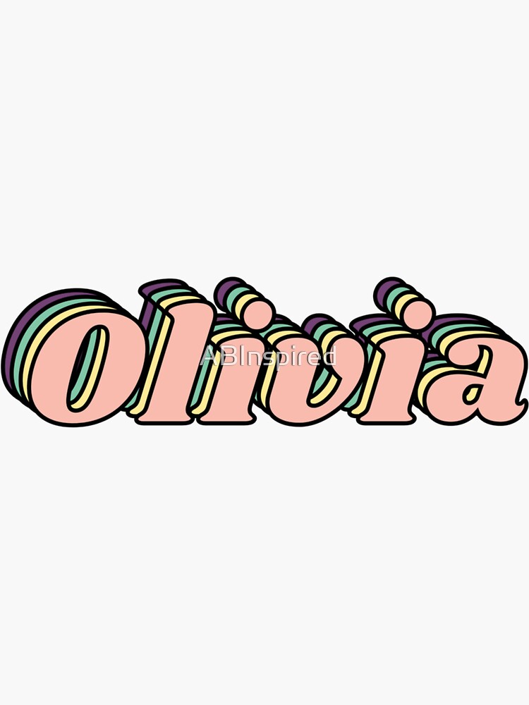 "Olivia Name. " Sticker by ABInspired | Redbubble