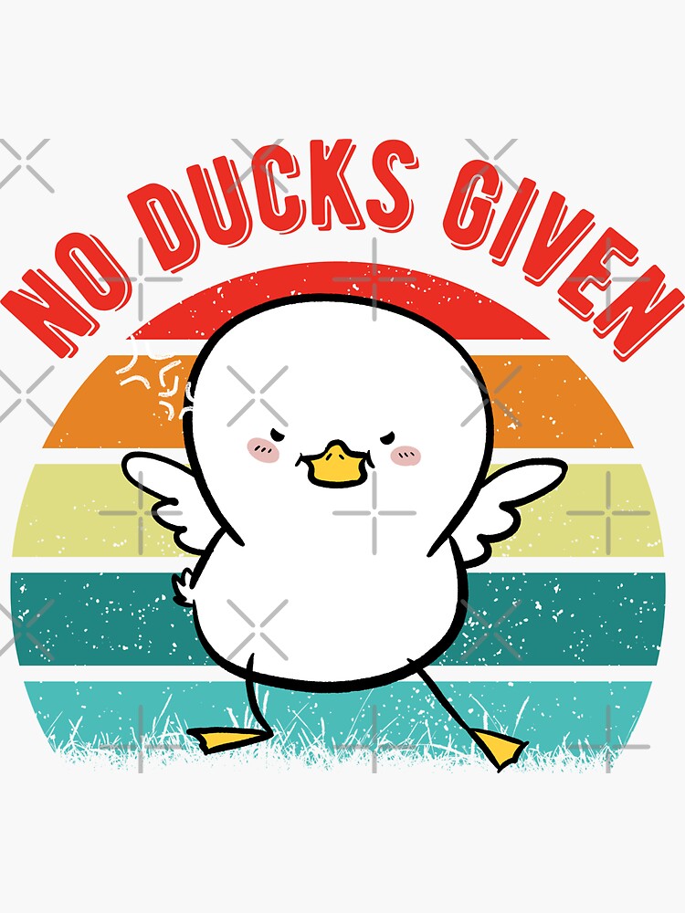 "No Ducks Given - Vintage Angry Duck" Sticker by sgkrishna | Redbubble