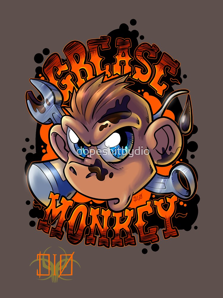 "Grease Monkey" T-shirt for Sale by dopeshitbydio | Redbubble | tattoo ...