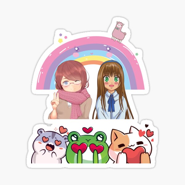 "Kawaii Cute Anime Girl With Pink Heart" Sticker for Sale by ...