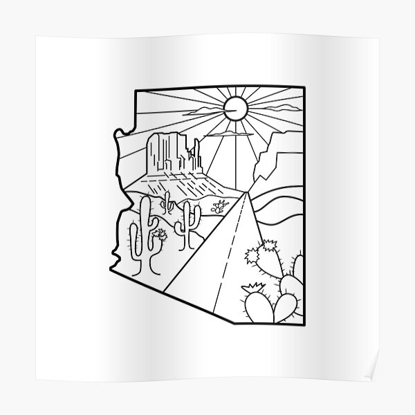 "Arizona line art" Poster for Sale by evk-art | Redbubble