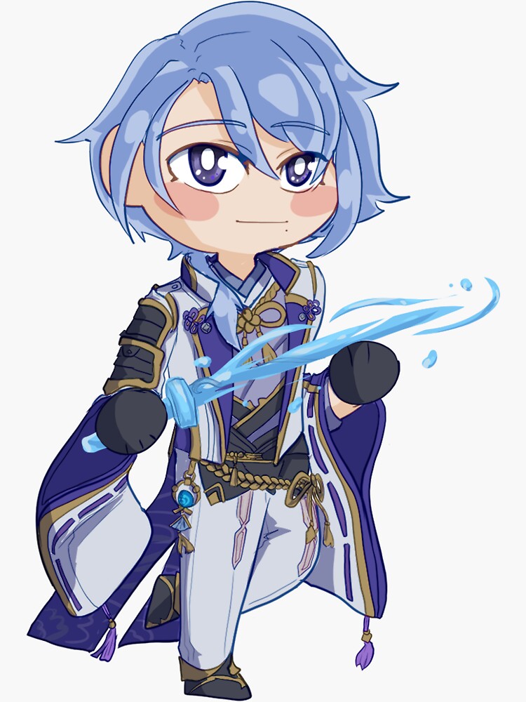 "Ayato Kamisato Chibi Genshin Impact" Sticker von pkmtrainerBenny ...