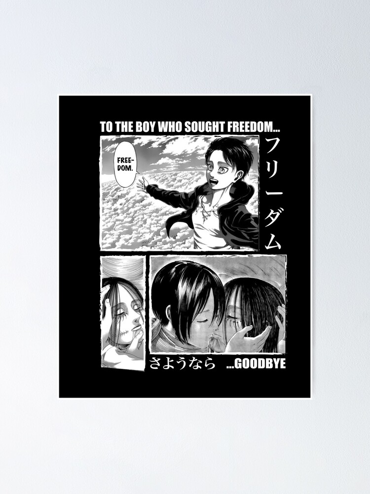 "Eren Yeager Goodbye" Poster for Sale by pymbor | Redbubble