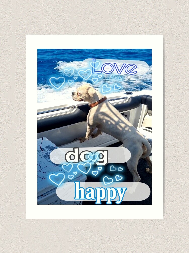 Lámina artística «Boxer. Millie la boxeadora blanca. Paseo en barco ...