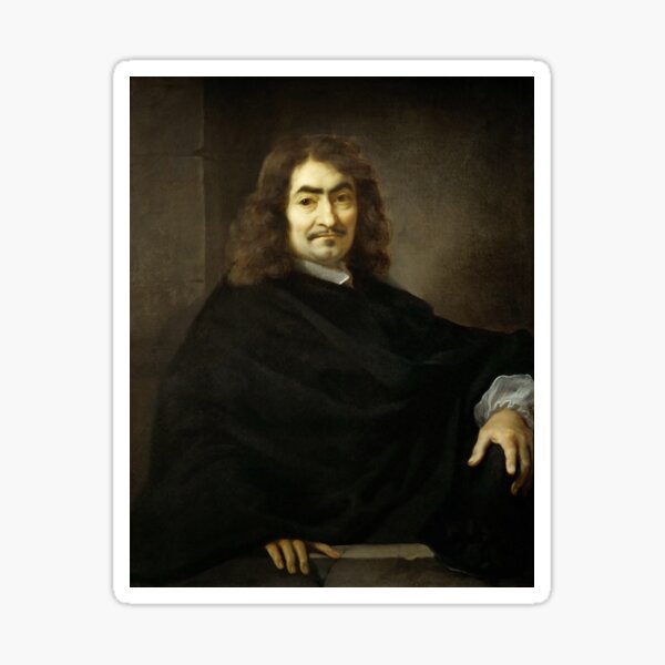 "Presumed Portrait of Rene Descartes - Sébastien Bourdon" Sticker for ...