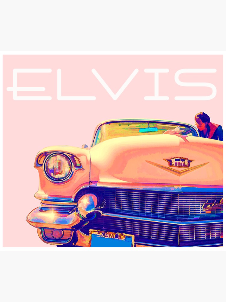 "Elvis Presley Pink Cadillac Sticker" Sticker by asiashepar | Redbubble