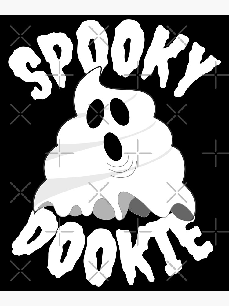 "Spooky dookie cute ghost poo black background" Poster for Sale by ...